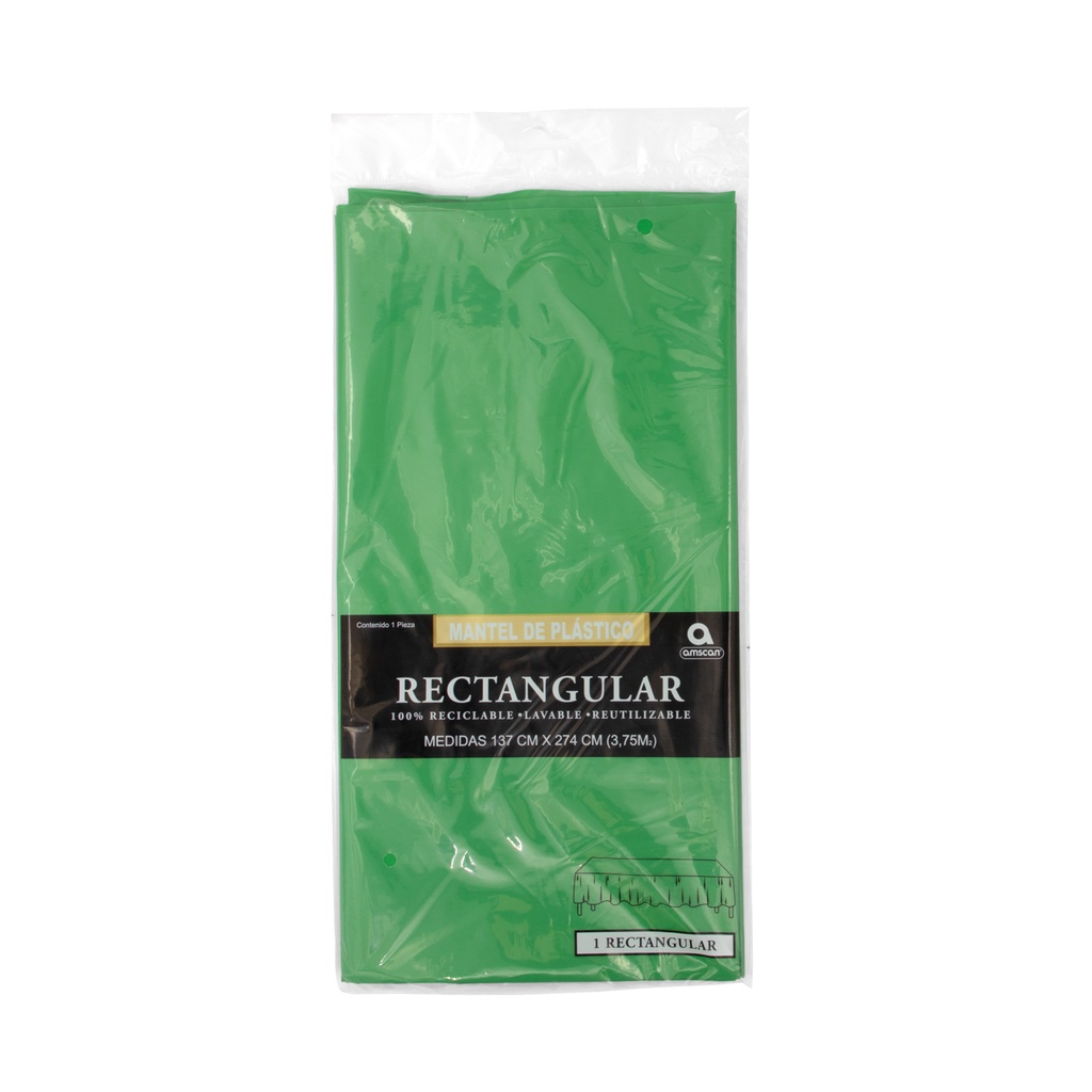 Mantel Rectangular Verde Bandera - Amscan | Veco Capital SA de CV